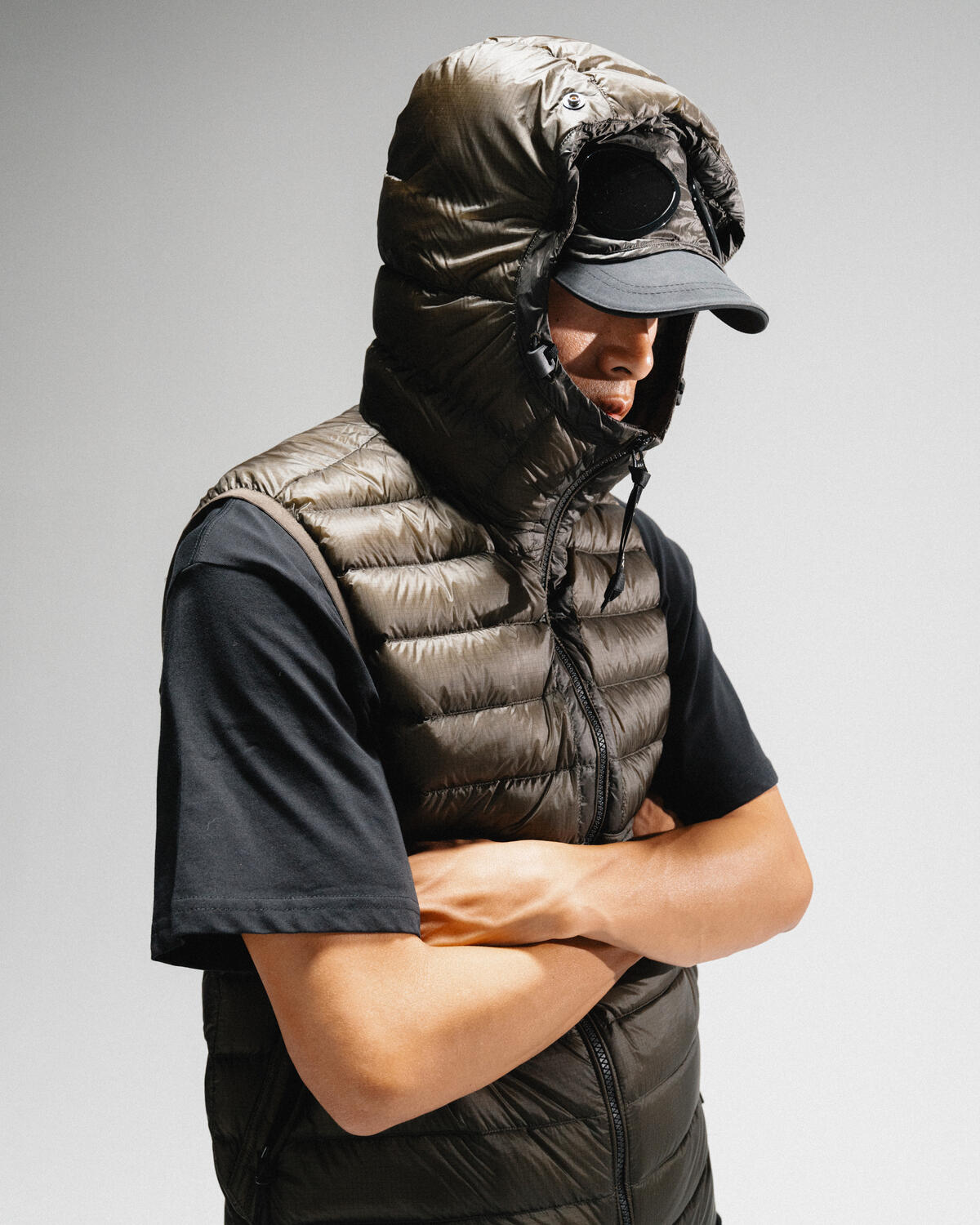 C.P. Company D.D. SHELL GOGGLE DOWN VEST | 17CMOW074A006099A-674 | AFEW STORE